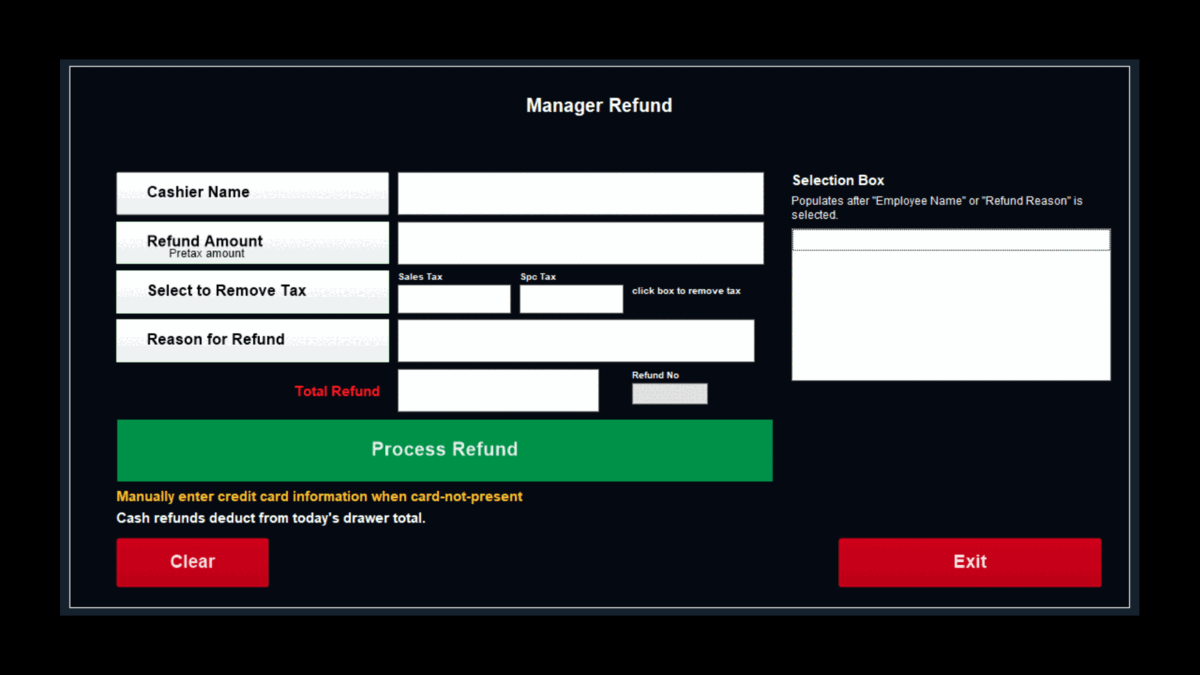 Issuing a Refund – MicroSale