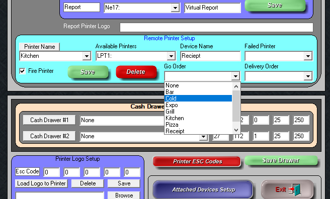 Printer routing based on to-go orders/delivery orders – MicroSale