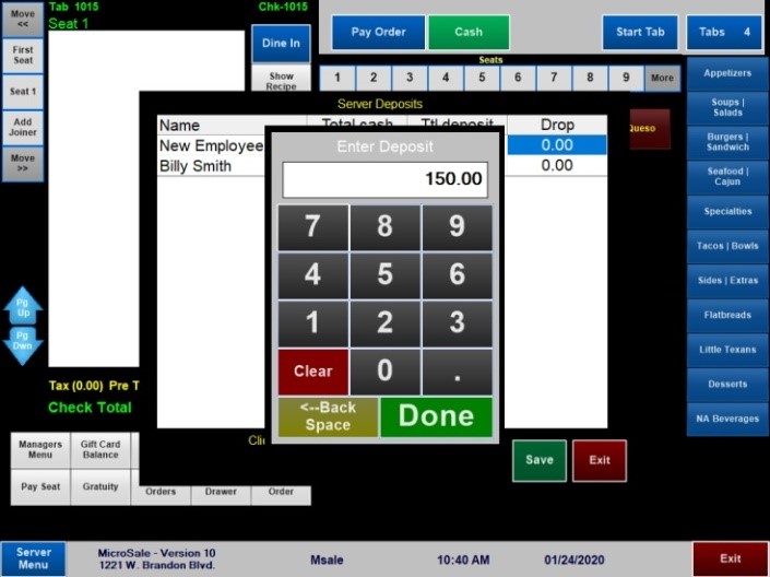 Skimming a cash drawer of excess cash – MicroSale