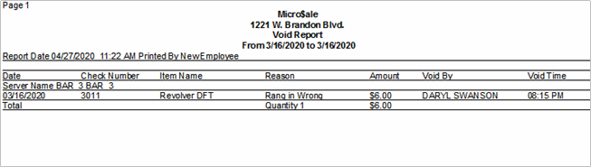 Voids and Discounts Reports – MicroSale