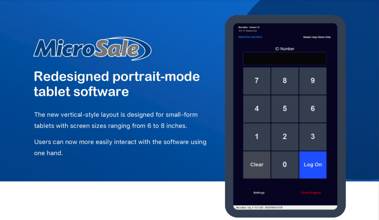 Portrait-mode layout for tablets – MicroSale