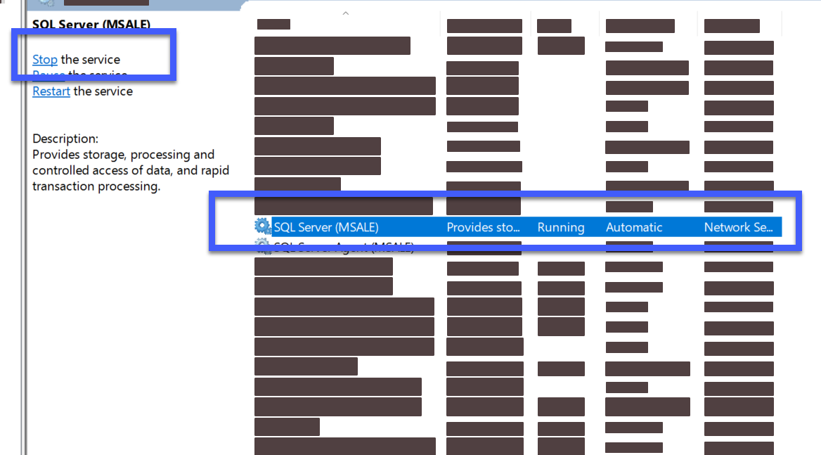 SQL Stopped or "Cannot connect to SQL" message – MicroSale