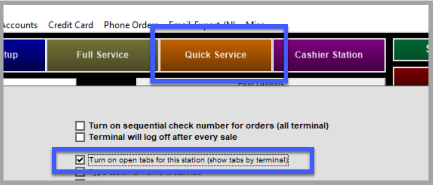Placing a check on hold (an entire check) in Quick Service – MicroSale